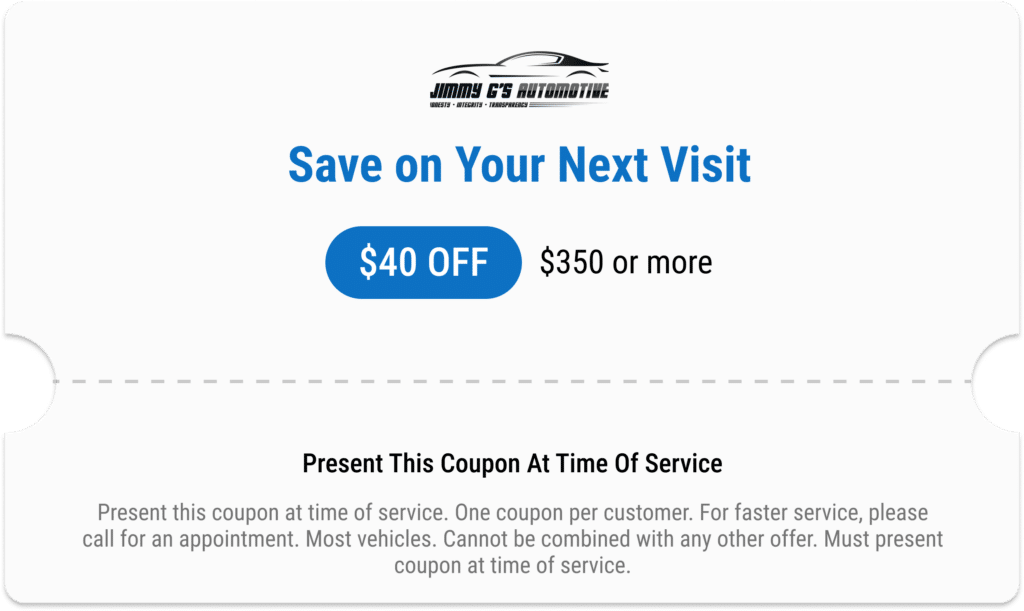 Exclusive Auto Repair Coupon Offers | Jimmy G's Automotive